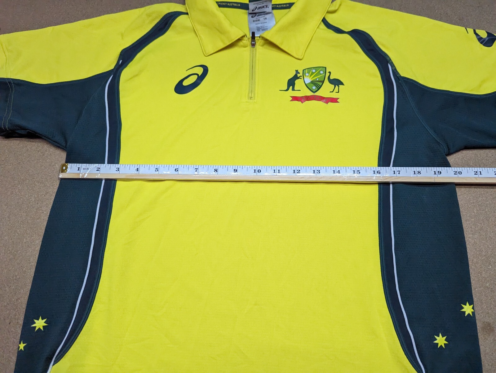 ASICS Cricket Australia Jersey Size 16 ODI One Day International Zip asics-cricket-australia-jersey-size-16-odi-one-day-international-zip