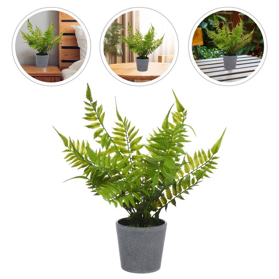 Mini Artificial Potted Fern Simulated Plants Indoor Ferns Outdoor | eBay UK