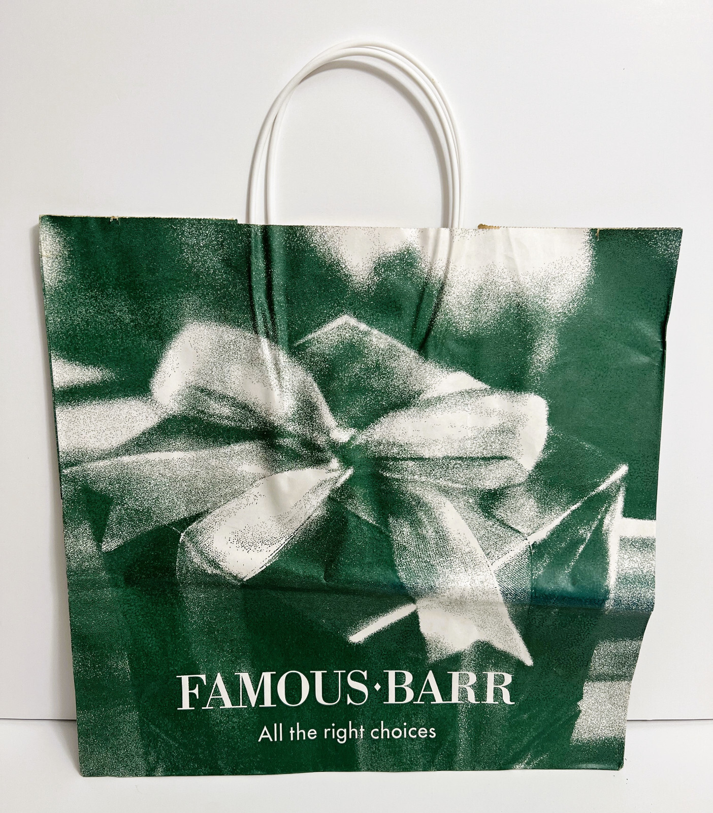 Vintage Famous Barr Paper Shopping Bag Handles Department Store Sack ...