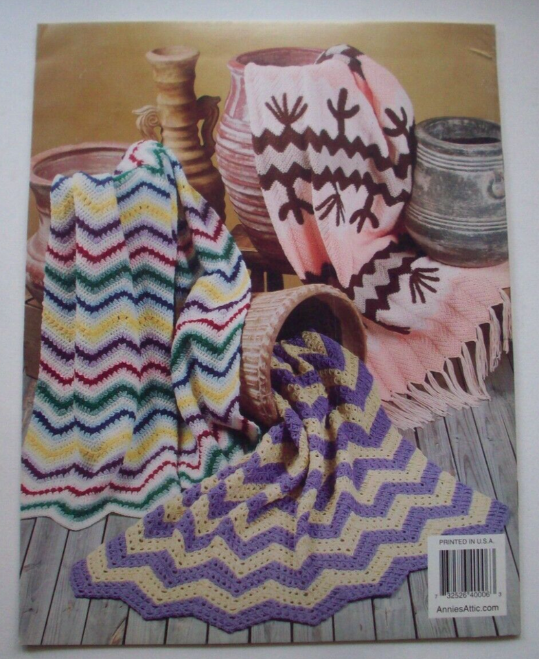 Southwest SW Desert Ripple Afghans crochet pattern 6 designs from Annie ...