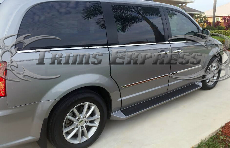fit:2010-2020 Dodge Grand Caravan Body Side Molding Trim Overlay 4Pc ...