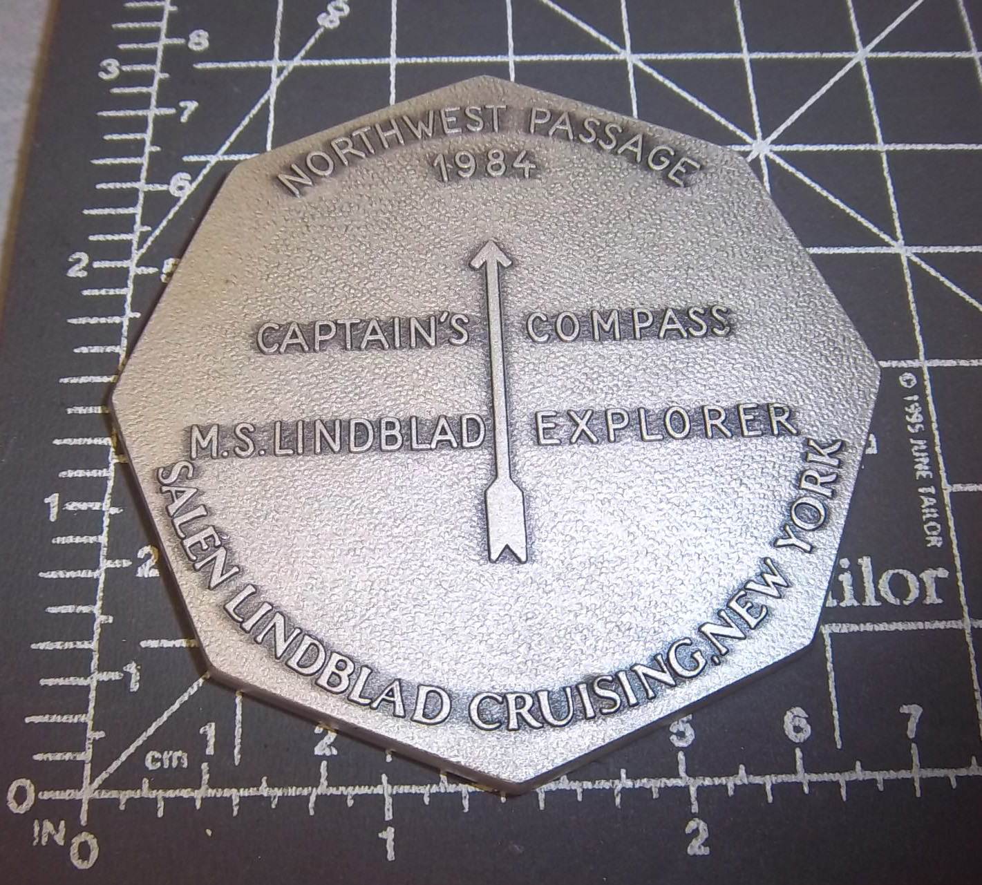 Northwest passage 1984 Captains Compass metal token, MS Lindblad ...