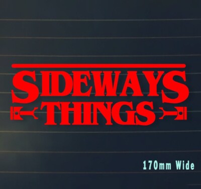 SIDEWAYS things decal Sticker red JDM RACE Bumper Vinyl window Drift ...
