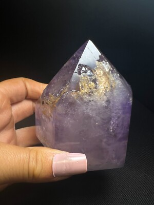 Polished Amethyst Point With Clay Inclusions From Madagascar- Crystal ...
