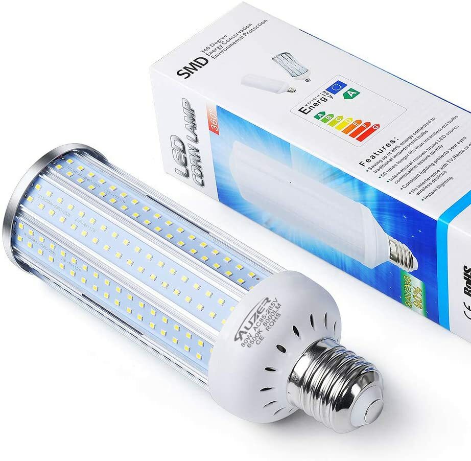 80W LED Corn Light Bulb, Large Mogul Base E39 LED Bulb, AC 85V-265V ...