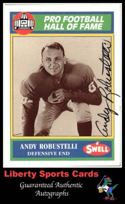 1990 Swell Andy Robustelli #43 Authentic Autographed Card Los Angeles ...