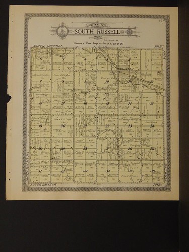 Nebraska Otoe County Map South Russell Precinct (Township) 1912 L7#51 ...