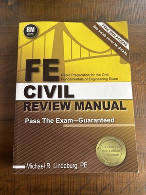 FE Civil Review Manual by Michael R. Lindeburg (2014, Trade Paperback ...