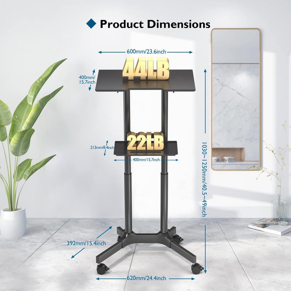 1home Lecterns Podiums Portable Mobile Standing Laptop Desk, Height | eBay