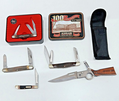 5 OLD TIMER SCHRADE QUEEN BUCK FOLDING POCKET KNIFE LOT | eBay