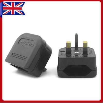 2 Pin EU To UK Plug 3Pin Power Socket Travel Plug Adapter Converter ...