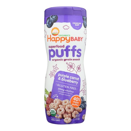 Happy Baby Happy Bites Puffs - Organic HappyPuffs Purple Carrot and ...