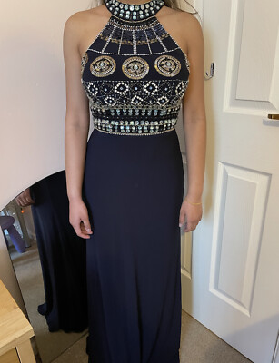 Jora Collection Navy Blue Embellished Prom Dress XXS | eBay