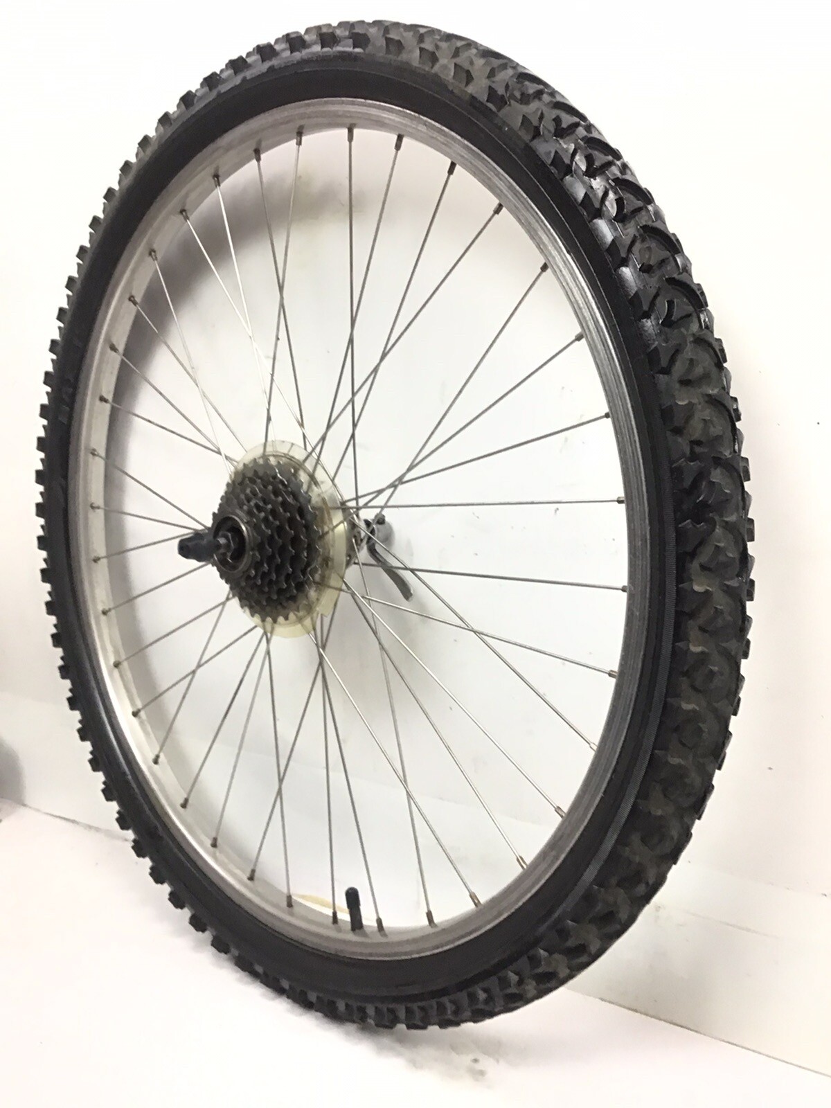 26" Bicycle Rear Wheel Alloy QR SS Spokes 6s Freewheel 1.95" Tire MTB ...