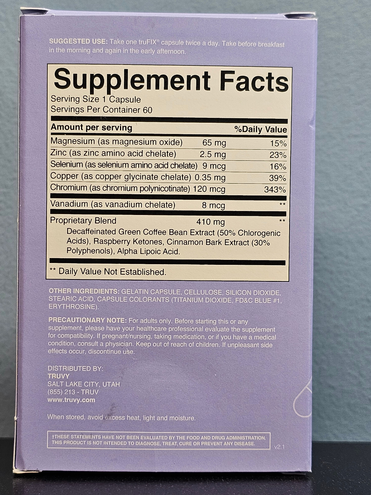 Truvy truFIX 60 Capsules - New In Box! Tru Fix! Metabolism Support! | eBay