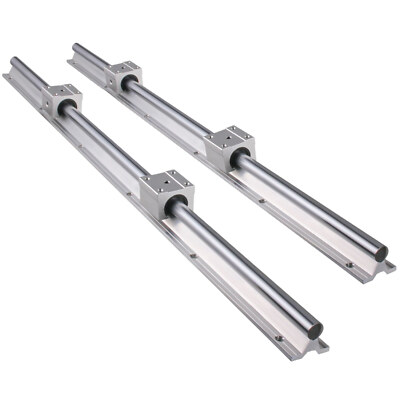 2X SBR20 300-1500mm Fully Supported Linear Rails Shaft Rod & 4X SBR20UU ...