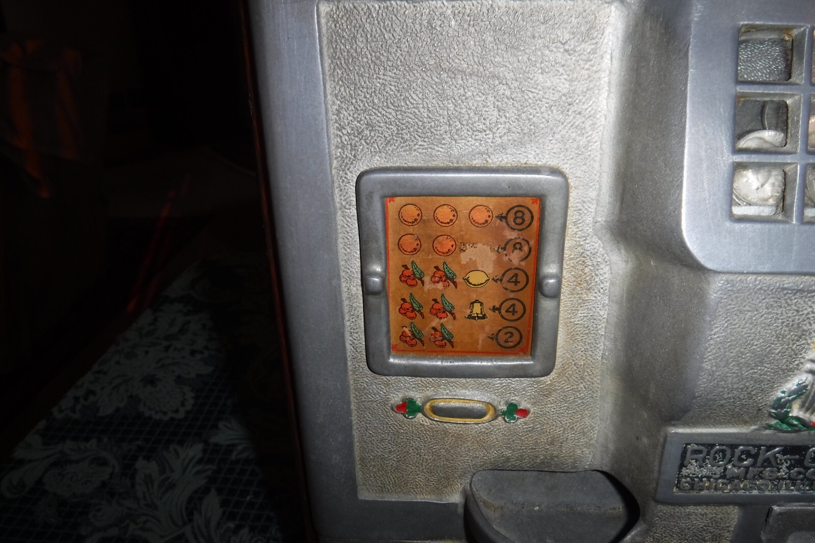 Antique JENNINGS MFG CO ROCKOLA coin op SLOT MACHINE PAT DATE JAN 17 22 ...
