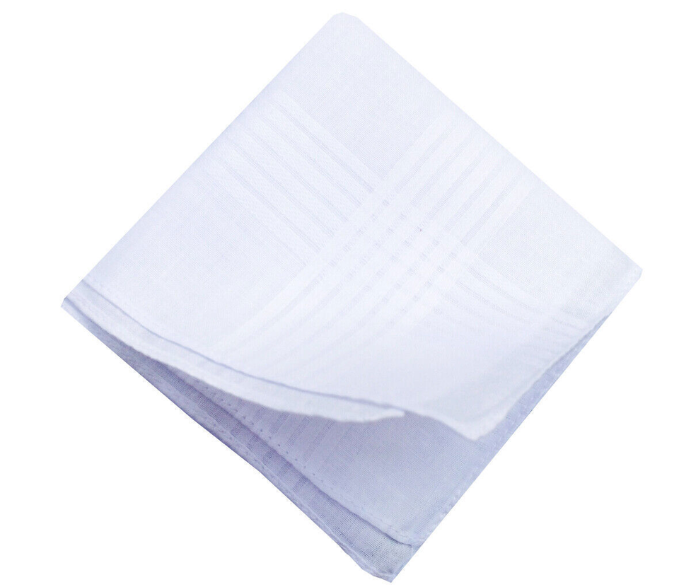 12x Handkerchiefs Cotton Classic Hankies Large Men Hankerchief Hanky ...