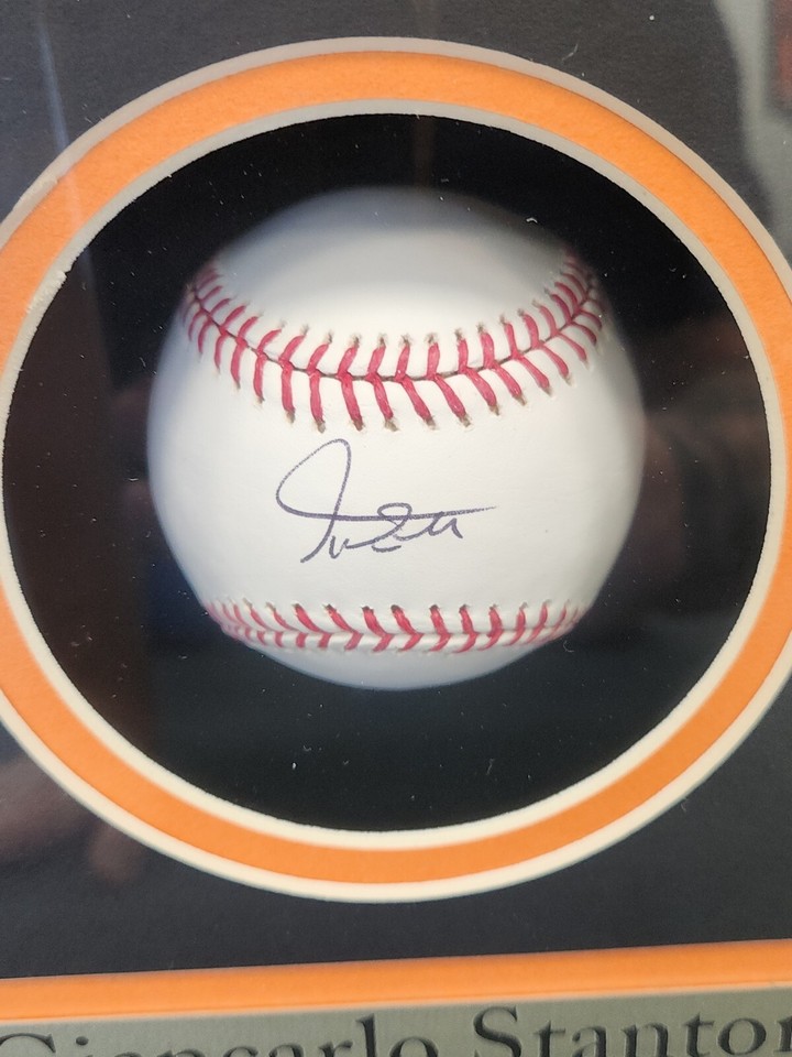 Giancarlo Stanton autographed baseball Framed In Custom Shadowbox - MLB ...