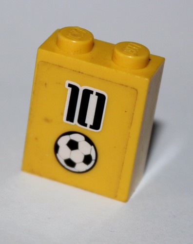 Lego Yellow Brick with Number 10 and Soccer Ball pattern (Sticker) Set ...