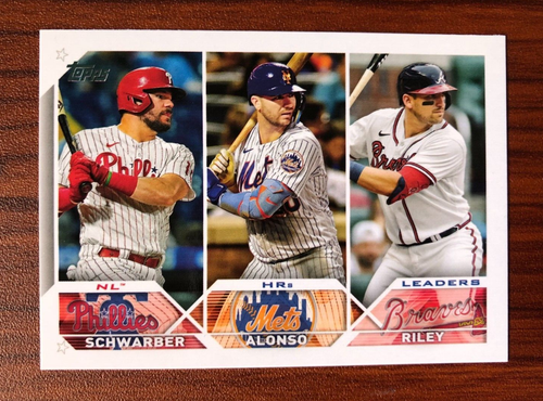 2023 Topps Series 1 NATIONAL LEAGUE HOME RUN LEADERS Schwarber, Alonso ...