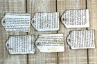 Book page tags upcycled book page tags 6 tag set | eBay