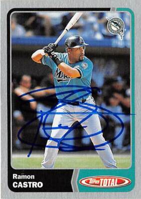 Ramon Castro autographed baseball card (Marlins) 2003 Topps Total #109 ...