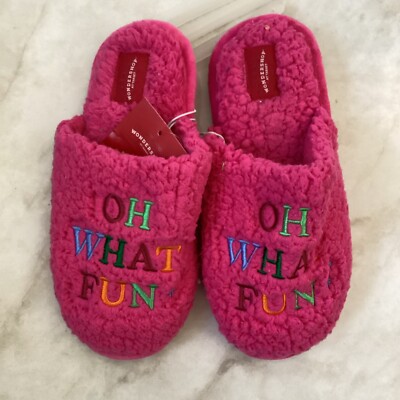 Wondershop at Target Women's Slippers Oh What Fun Pink Sherpa Fuzzy ...