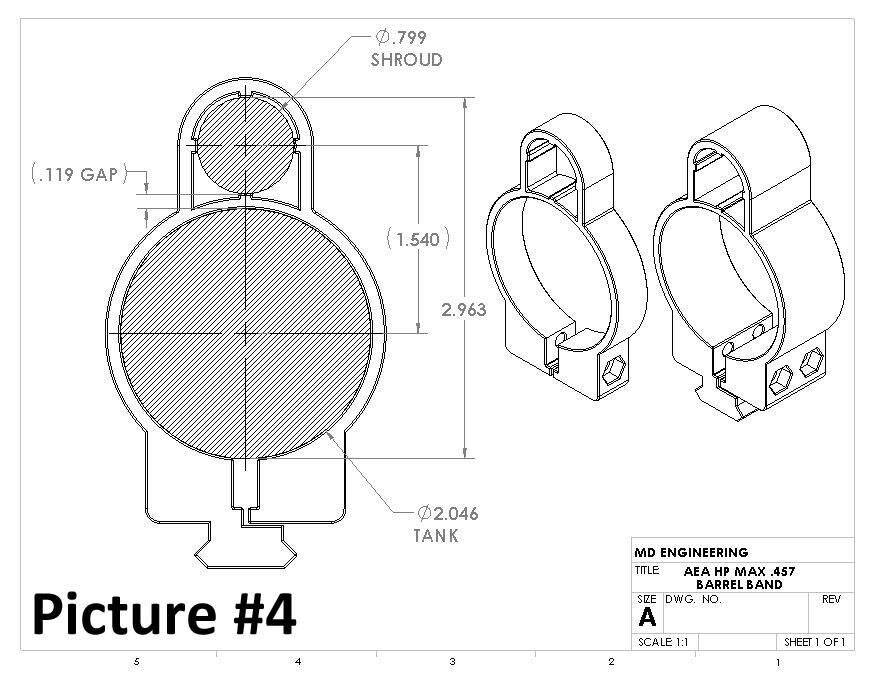 AEA HP Series SS: Plus Max Pistol & Standard COMBO Barrel Bands, Front ...