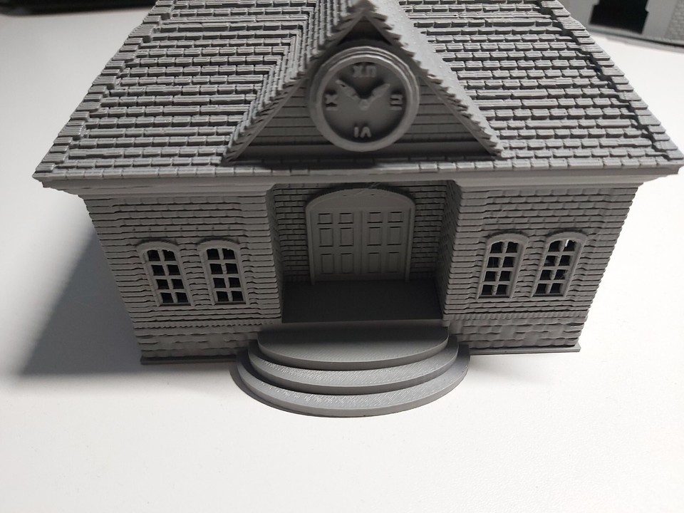 OO Gauge Railway Station Clock Tower Model Train Station Building with ...