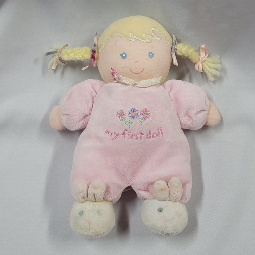 Child of Mine/Carter's Pink My First Doll Rattle Blonde Hair Flowers ...
