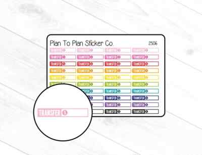 2506~~Transfer Tracker Planner Stickers. | eBay