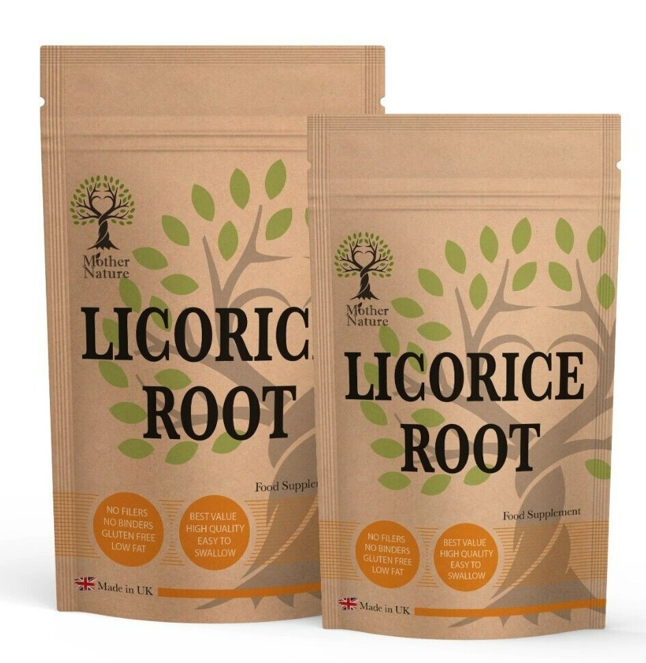 Licorice Root Capsules 500mg Natural Licorice Powder UK Vegan Clean ...