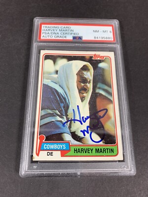 Harvey Martin NFL 1981 Topps # 15 Autograph PSA GRADE 8 NM-MT | eBay