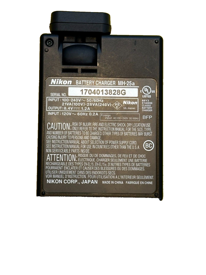 Original Nikon MH-25 MH-25A Charger for EN-EL15 EL15a EL15b Battery ...