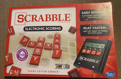 “SCRABBLE ELECTRONIC Scoring CROSSWORD Game HASBRO Ages 8+ New Sealed ...