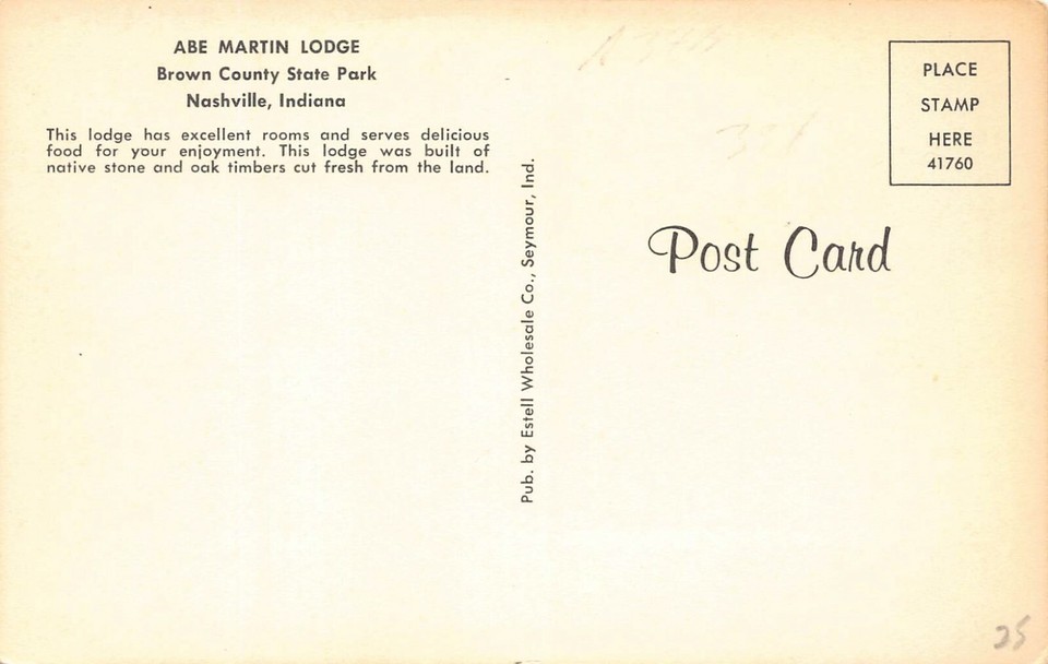 Abe Martin Lodge Nashville Indiana Brown County Vintage Postcard N02 | eBay