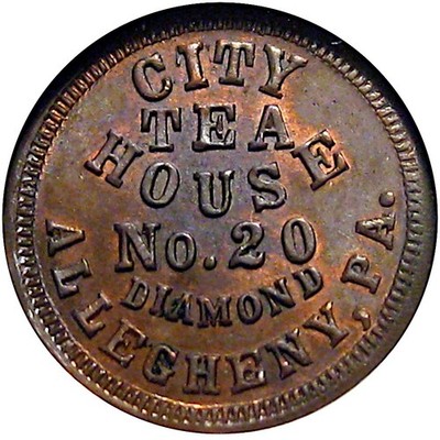 Allegheny Pennsylvania Civil War Token City Tea House Hahn & Riddle NGC ...