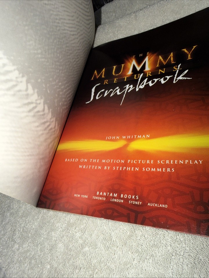 The Mummy Returns Scrapbook: Based on the Motion Picture Screenplay VGC ...