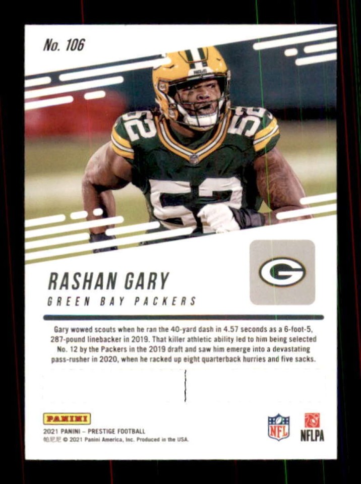 2021 Panini Prestige #106 Rashan Gary NM/NM+ Packers 241676 | eBay