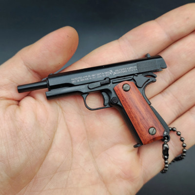 1911 Keychain, Gun Keychain with Wood Handle 1:3 Scale Pistol Keychain ...