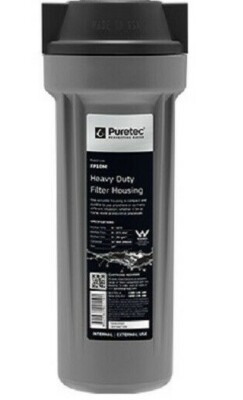 PURETEC FILTER HOUSING, 10", GREY, 3/4 CONN FP10M, INC FPBK BRACKET | eBay