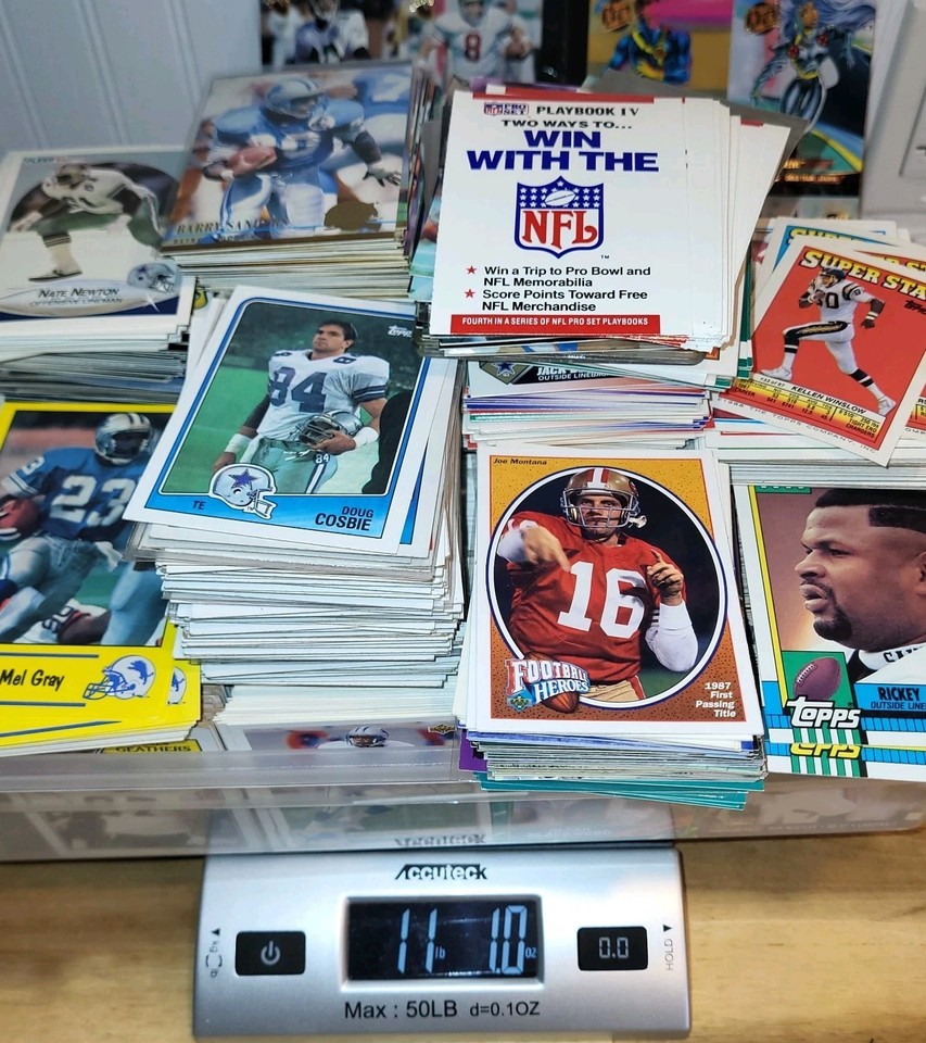 11 LBS Unsorted Football Card Estate Lot 80s 90s Mystery Box See Pics ...