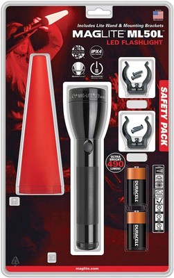 Mag-Lite 50L 2C Cell Batteries Black Aluminum LED Safety Flashlight ...