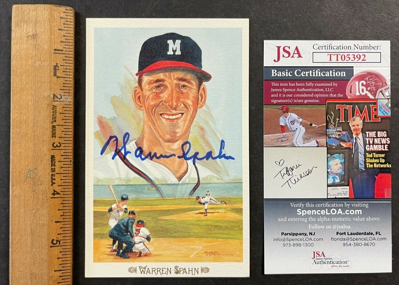 Warren Spahn Autographed Memorabilia | Signed Photo, Jersey ...