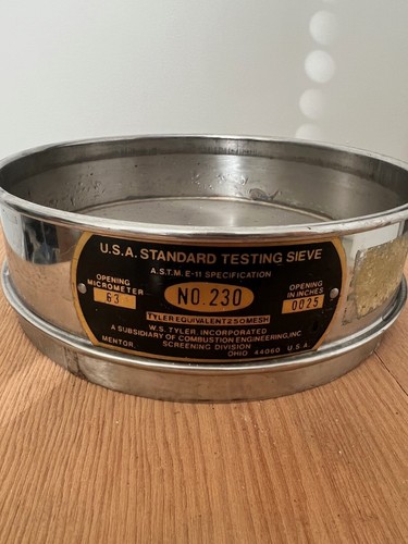 W.S. TYLER 8" Standard Test Sieve, All Stainless, No. 230 | eBay