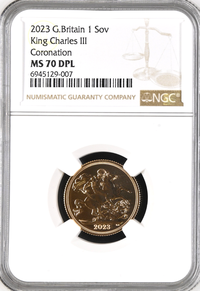 2023 Gold Sovereign NGC MS70 DPL King Charles III Coronation Great ...