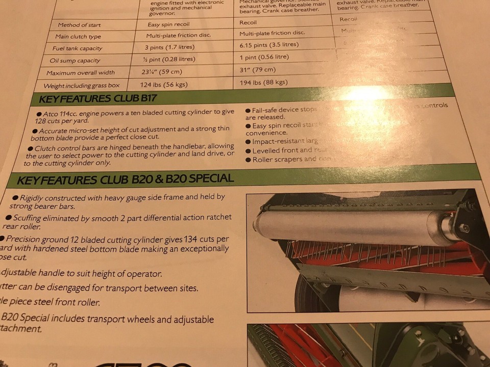 ATCO Professional Club Cylinder Mower Original 1980s Sales Brochure | eBay