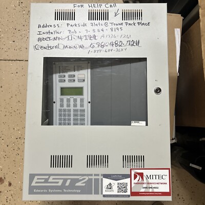 Edwards System Technology EST2 Fire Alarm Panel w/ Enclosure No Key ...