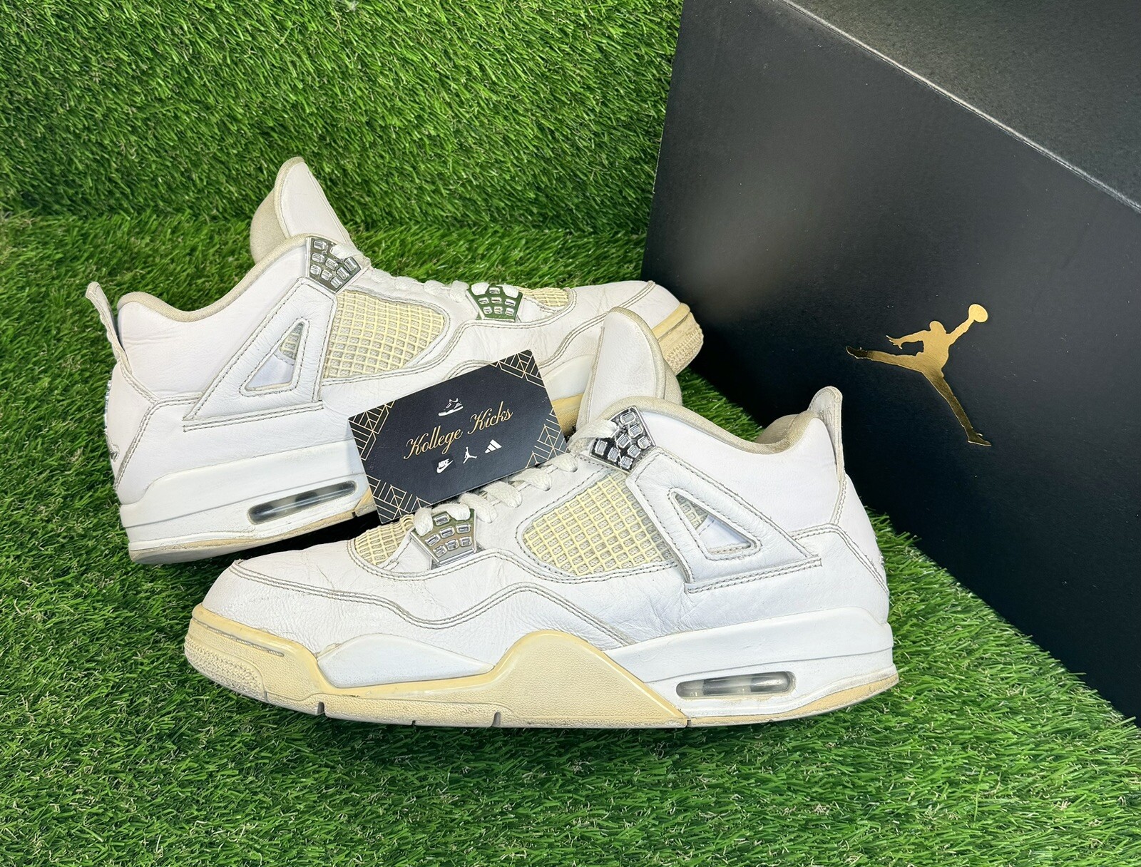 Nike Air Jordan IV 4 Retro Pure Money White Silver 308497-100 Men's ...